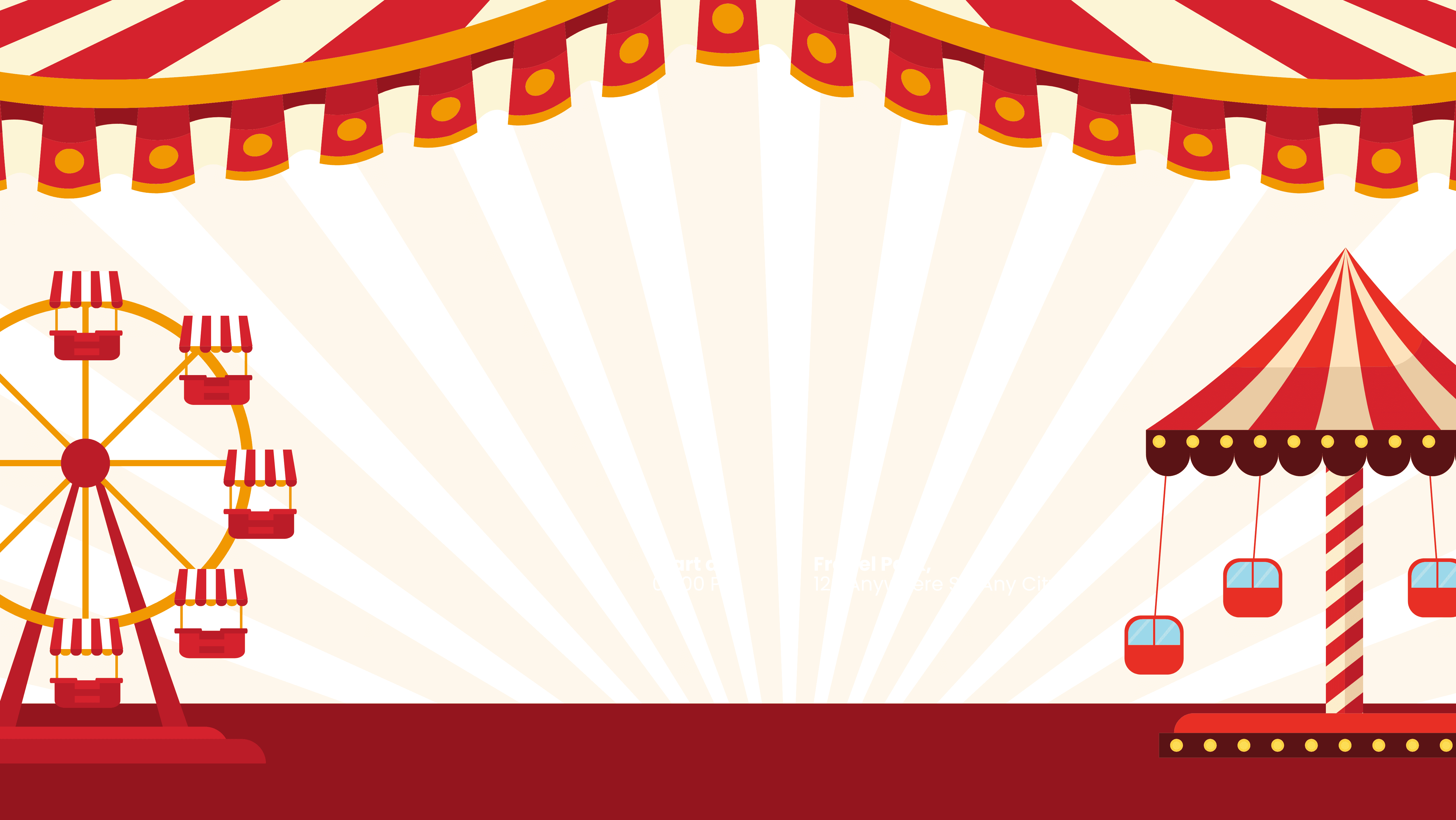 Red and Orange Illustrated Carnival Fun Fair Facebook Cover | Carnival ...